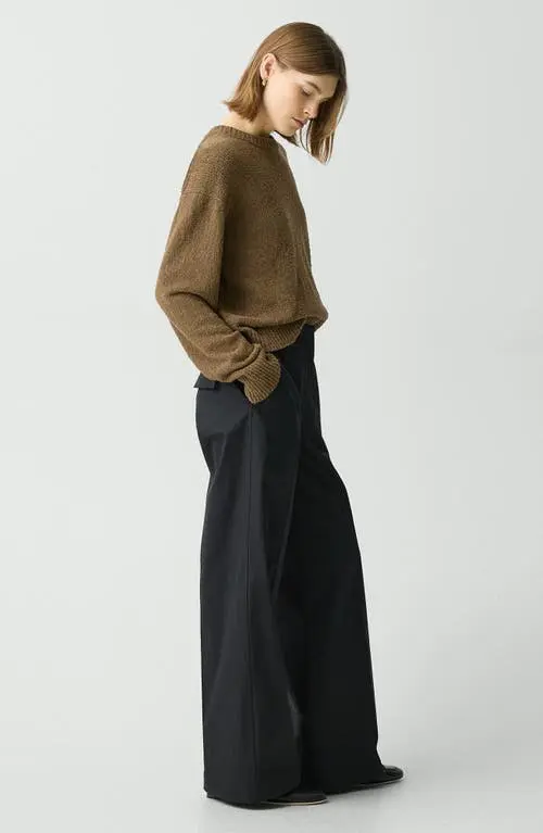 Theory Classic Stretch Cotton Wide Leg Trousers