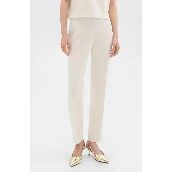 Theory Tailored Slim Fit Trousers - Rice