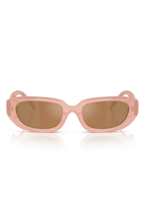 Tory Burch 52mm Irregular Sunglasses - Milky Wine Pink / Brown