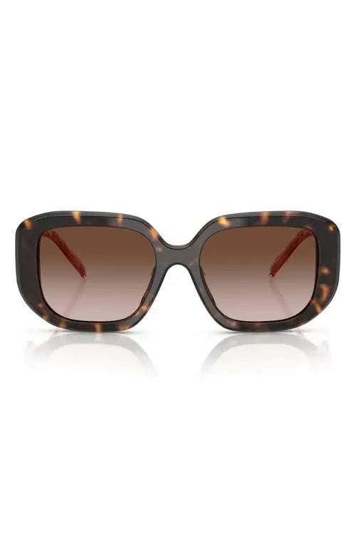 Tory Burch 54mm Irregular Sunglasses - Dark Tortoise/gradient Brown