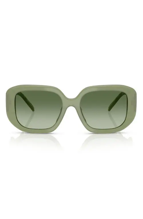 Tory Burch 54mm Irregular Sunglasses - Milky Green / Green Gradient