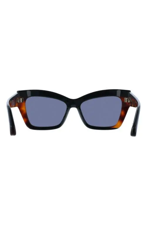FERRAGAMO 54mm Butterfly Sunglasses - Black/ Tortoise