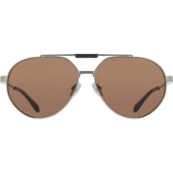 FERRAGAMO 62mm Aviator Sunglasses - Shiny Gold