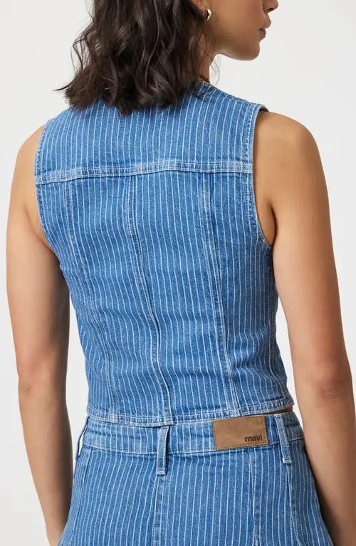 MAVI Pinstriped Denim Vest