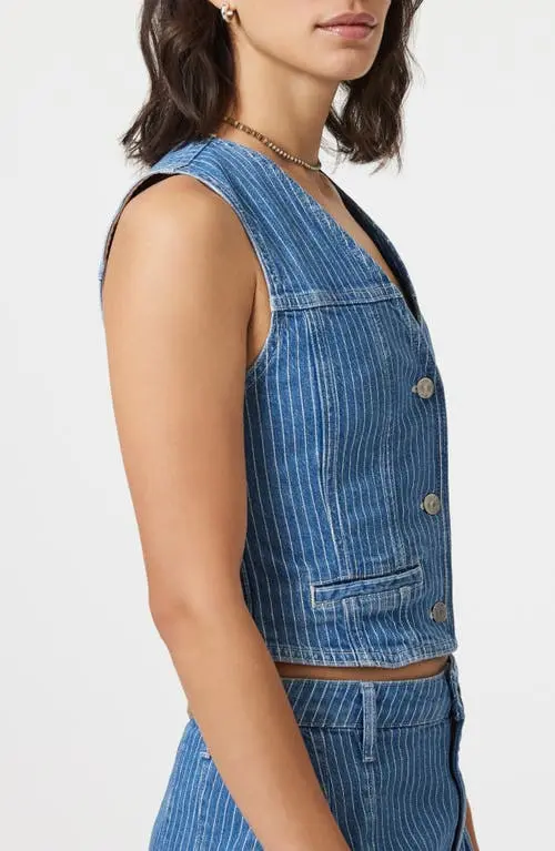 MAVI Pinstriped Denim Vest