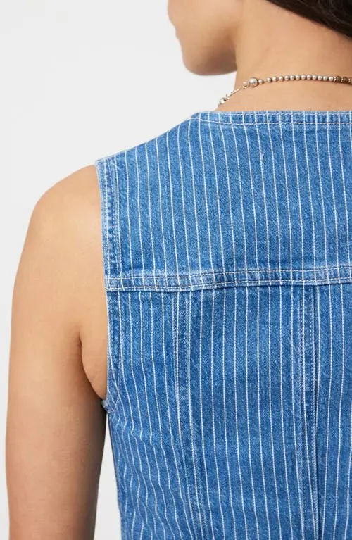 MAVI Pinstriped Denim Vest