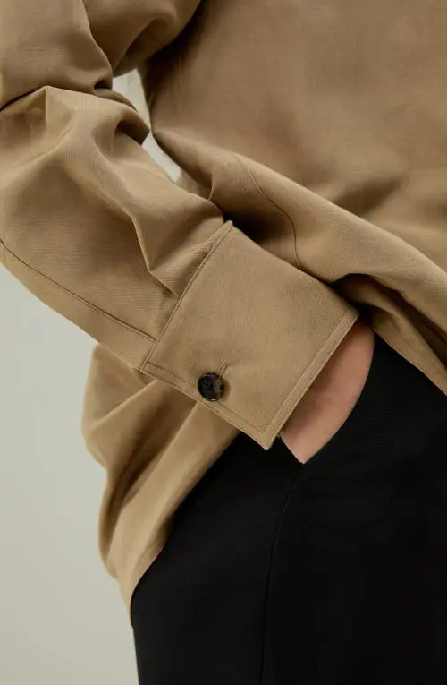 Lilysilk Oversized Silk-linen Blend Shirt - Oak