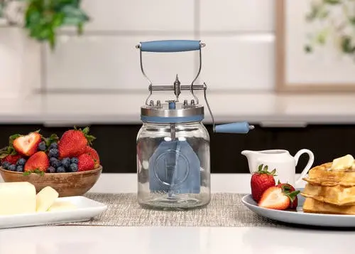 HENNING LEE Manual Glass Butter Churner With Jar