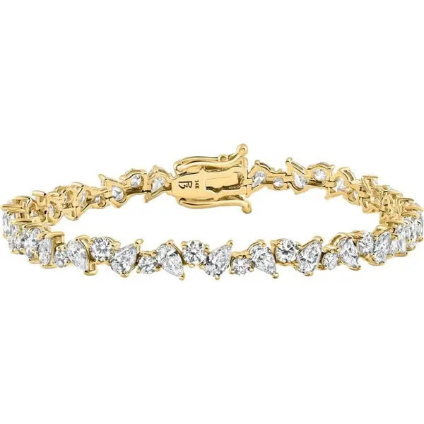 BLISS DIAMOND 4.10ct Multi-stone Lab Grown Diamond 14k Gold 7" Tennis Bracelet - 14k Yellow Gold