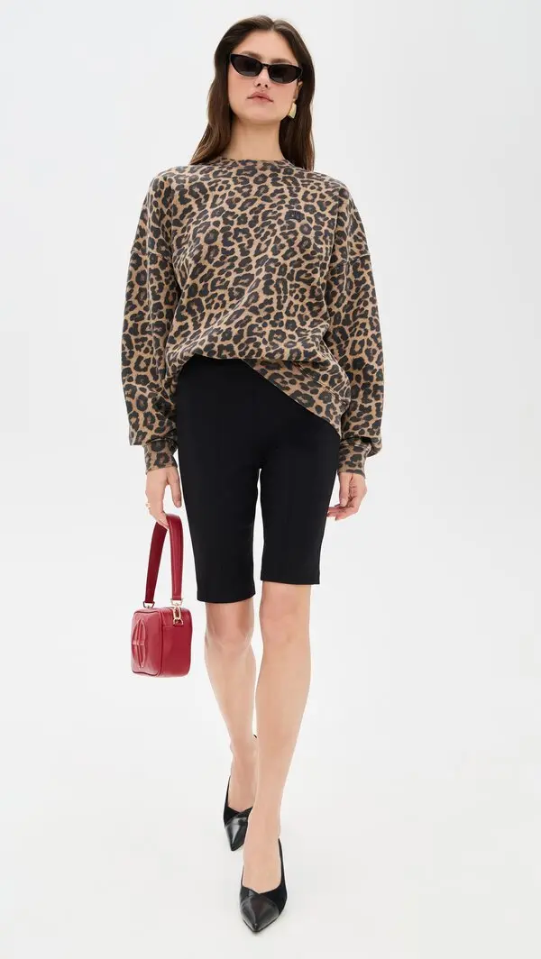 ANINE BING Miles Printed Sweatshirt - Leopard