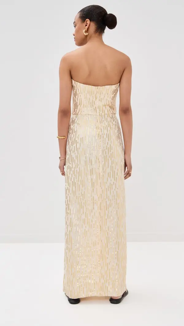 Johanna Ortiz El Bohemio Maxi Dress In Lurex Ecru/Gold - 75% Off |  Editorialist