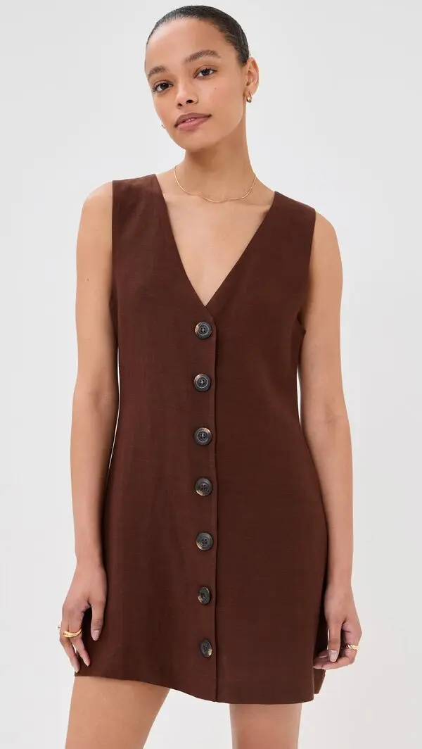 LE BOP Charlotte Vest Mini Dress - Chocolate