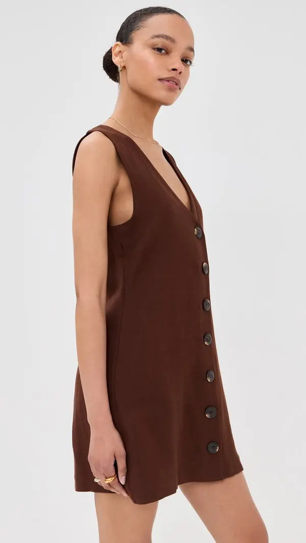 LE BOP Charlotte Vest Mini Dress - Chocolate