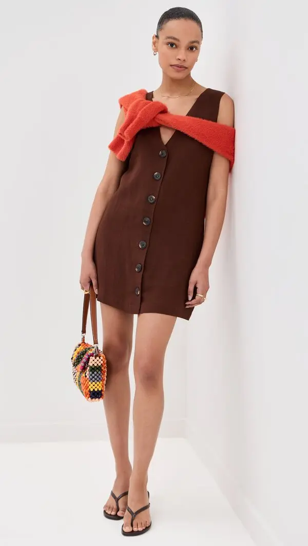 LE BOP Charlotte Vest Mini Dress - Chocolate