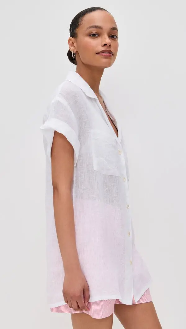 VITAMIN A Playa Pocket Blouse - White