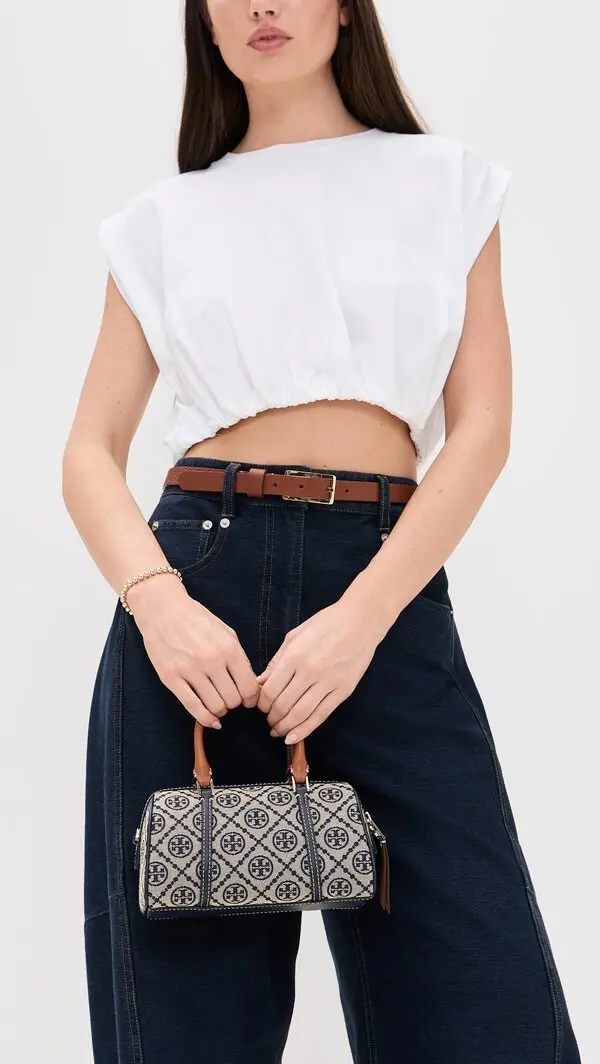 Tory Burch T Monogram Mini Barrel Bag - Tory Navy