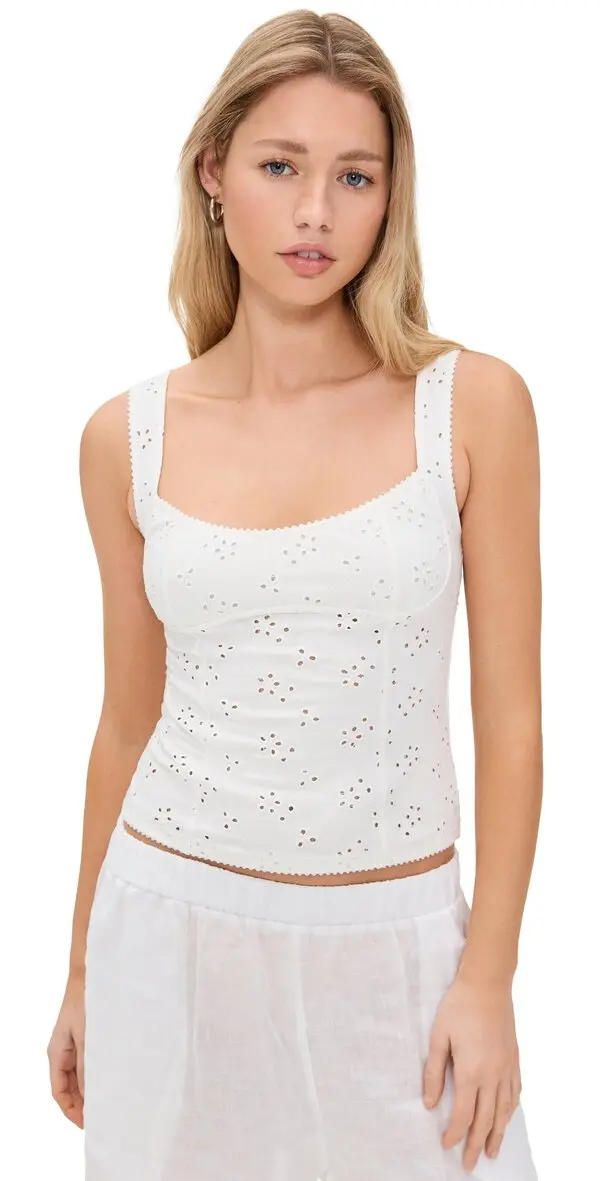 Free People Full Bloom Eyelet Cami - Ivory