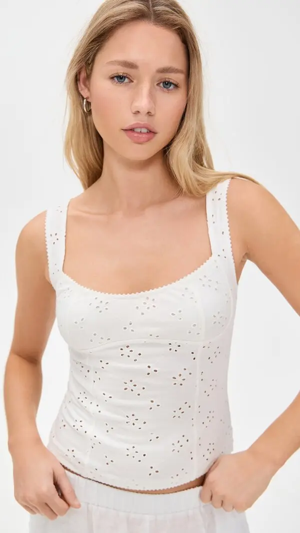 Free People Full Bloom Eyelet Cami - Ivory