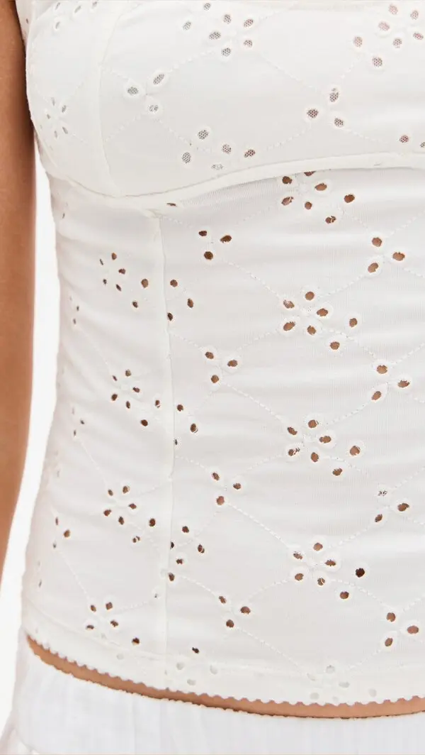 Free People Full Bloom Eyelet Cami - Ivory