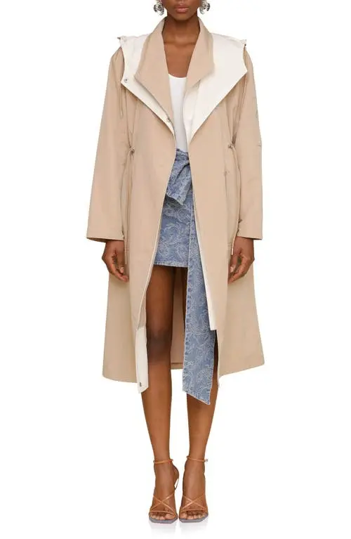 Avec Les Filles Layered Look Hooded Coat