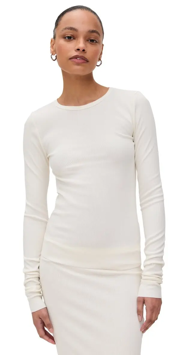 Eterne Long Sleeve Fitted Top - Cream