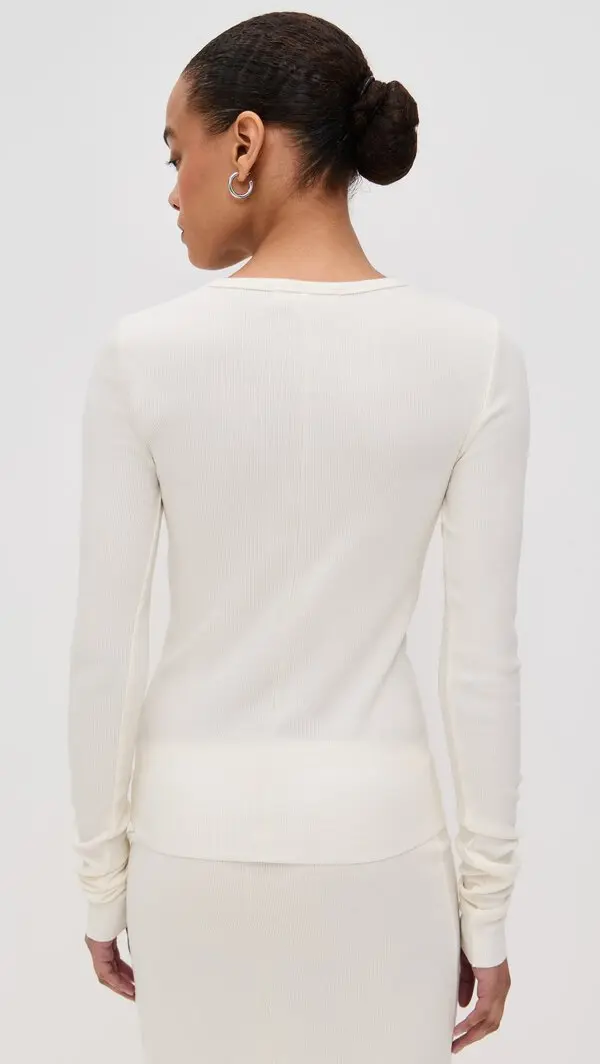Eterne Long Sleeve Fitted Top - Cream