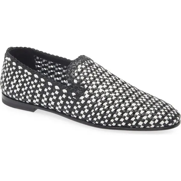 Dolce & Gabbana Woven Leather Slipper Loafer