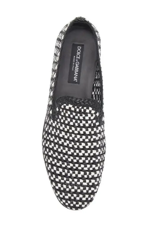 Dolce & Gabbana Woven Leather Slipper Loafer