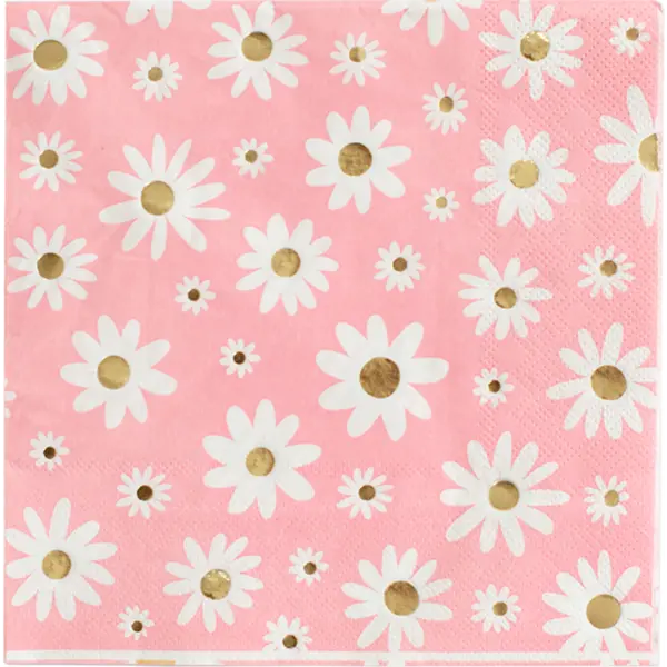 JOLLITY & CO Peace & Love Daisy Large Napkins - Assorted Pre-pack