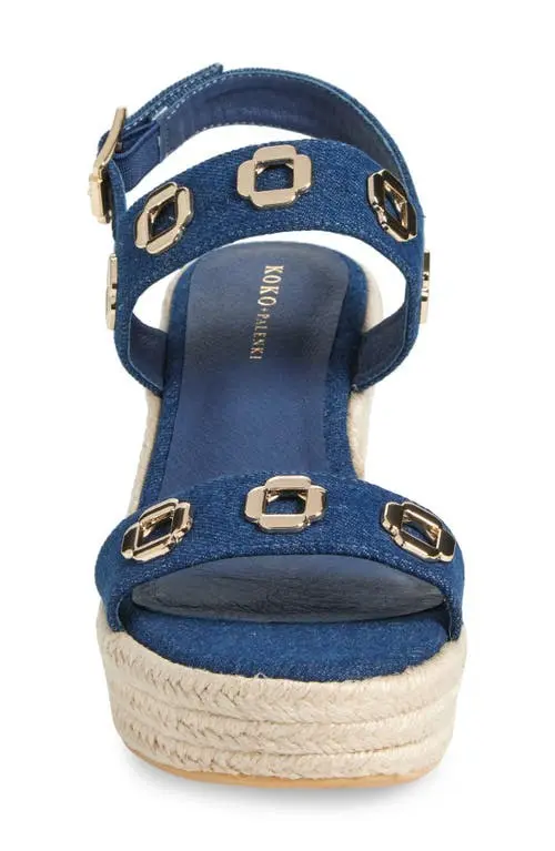 KOKO + PALENKI Echo Slingback Espadrille Platform Wedge Sandal
