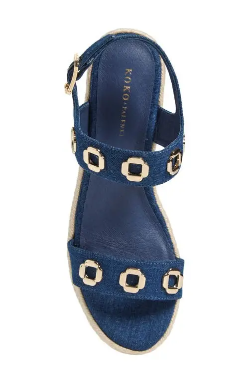 KOKO + PALENKI Echo Slingback Espadrille Platform Wedge Sandal