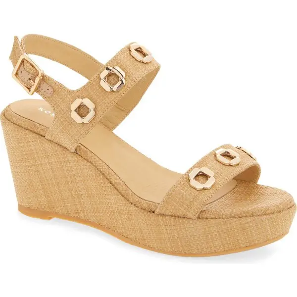 KOKO + PALENKI Echo Slingback Espadrille Platform Wedge Sandal - Raffia