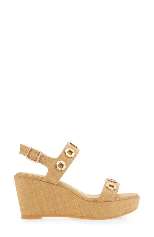 KOKO + PALENKI Echo Slingback Espadrille Platform Wedge Sandal - Raffia