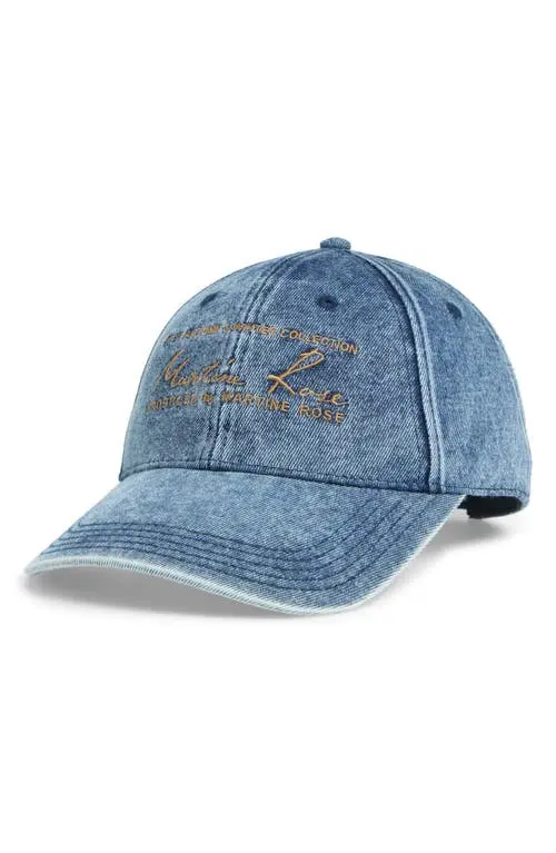 Martine Rose Signature Embroidered Denim Cap - Blue