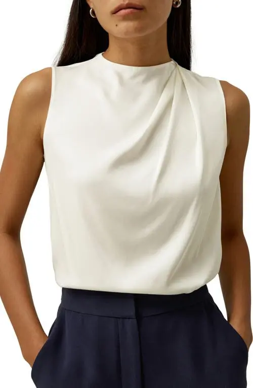 Lilysilk Sleeveless Minimalist Silk Top - White
