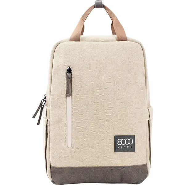 8000KICKS Hemp Laptop Backpack - Beige / Green