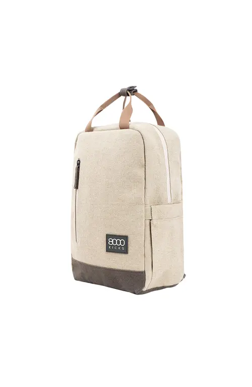 8000KICKS Hemp Laptop Backpack - Beige / Green