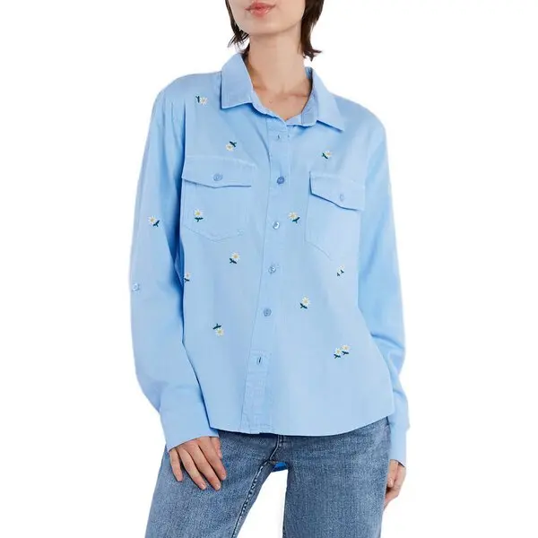 BILLY T Daisy Meadow Embroidered Shirt
