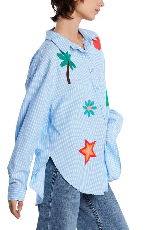 BILLY T Bali Embroidered Button-up Shirt
