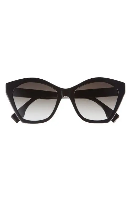 Fendi 52mm Square Sunglasses - Shiny Black / Gradient Brown