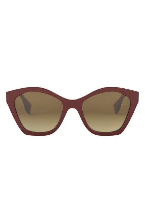 Fendi 52mm Square Sunglasses - Shiny Red / Gradient Brown