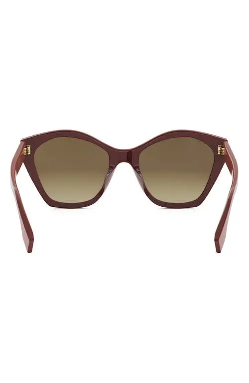Fendi 52mm Square Sunglasses - Shiny Red / Gradient Brown