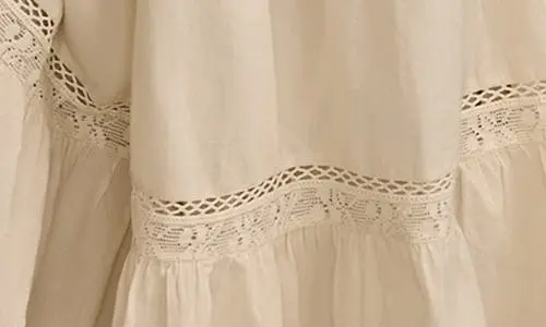 Lucky Brand Lace Inset Cotton Midi Dress