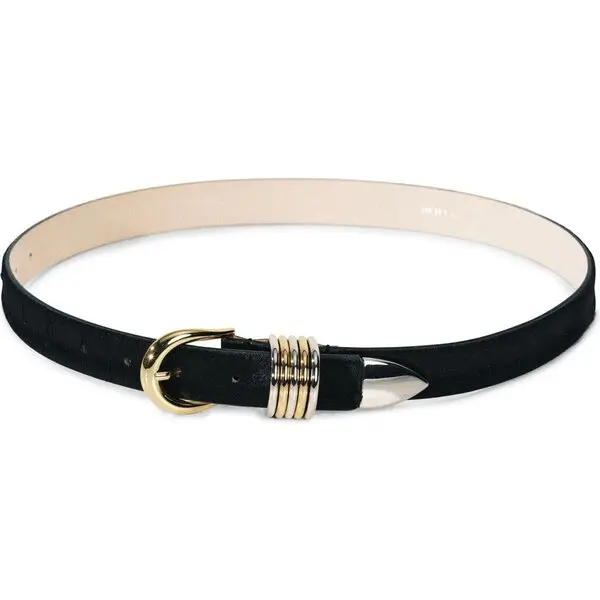 DEHANCHE Hollyhock Calf Hair Belt - Black