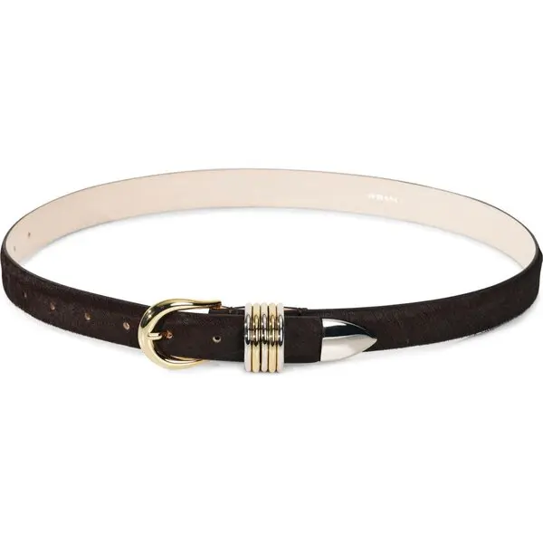 DEHANCHE Hollyhock Calf Hair Belt - Chocolate