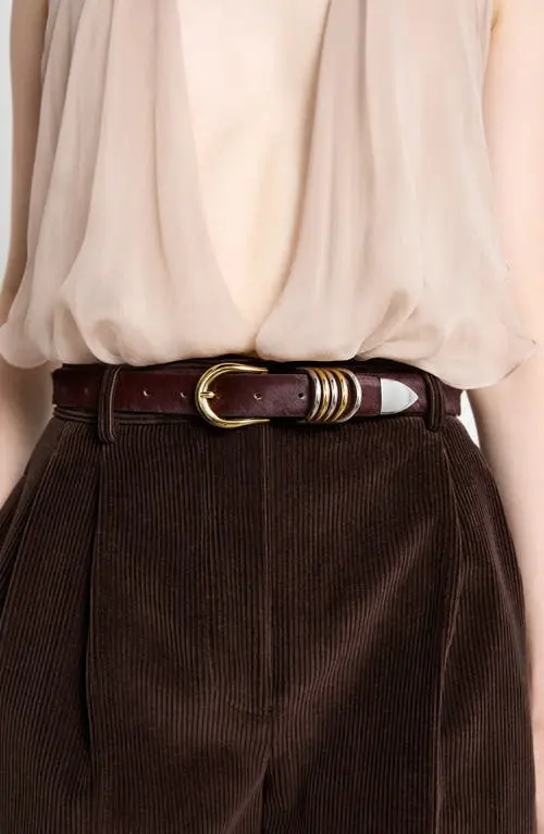 DEHANCHE Hollyhock Calf Hair Belt - Chocolate