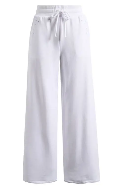 Splendid Rory Eyelet Embroidered Sweatpants - White