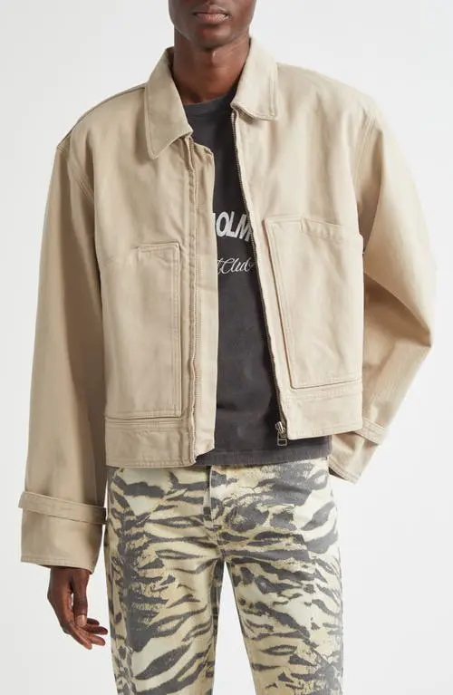 Stockholm Surfboard Club Cotton Twill Work Jacket In Sand