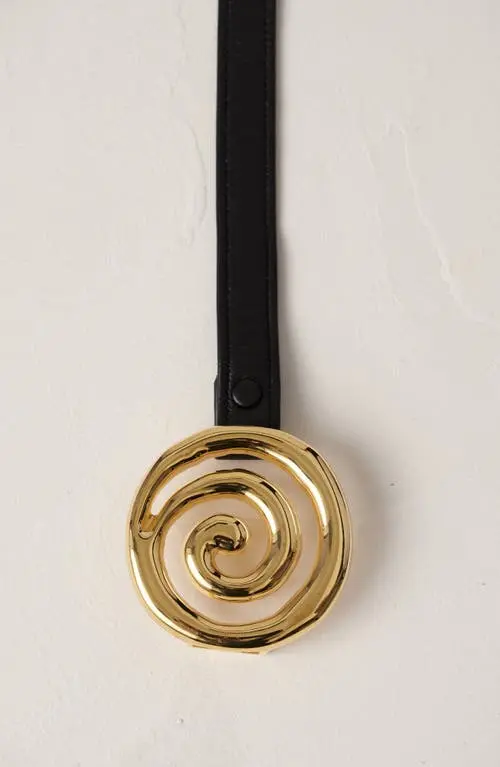DEHANCHE Koru Leather Belt - Black/gold