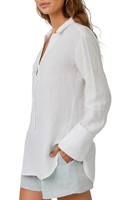 Bella Dahl Tie Neck Linen Tunic Top